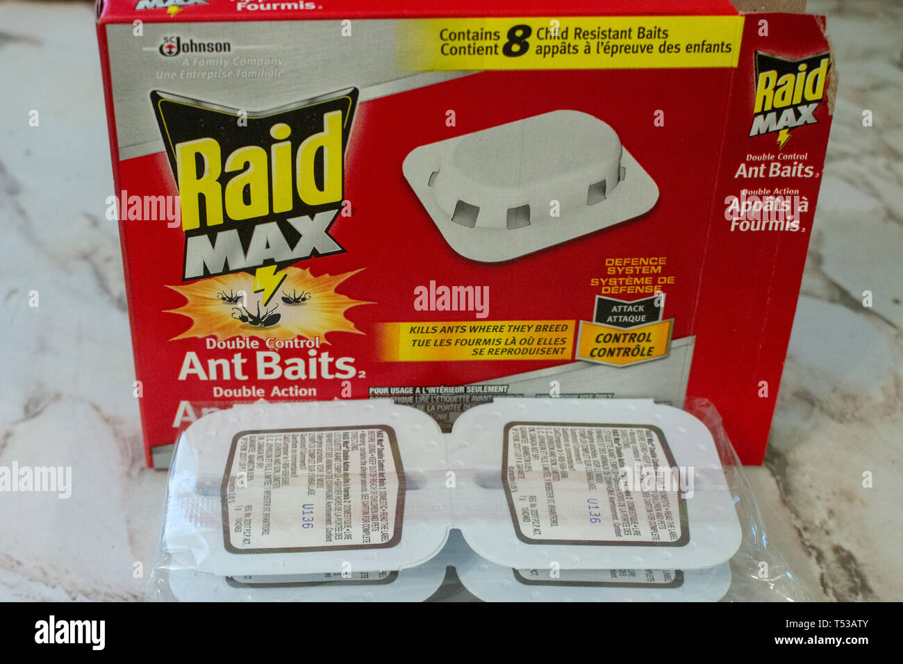 London Canada, April 20 2019: Editorial illustrative photo of raid ant ...