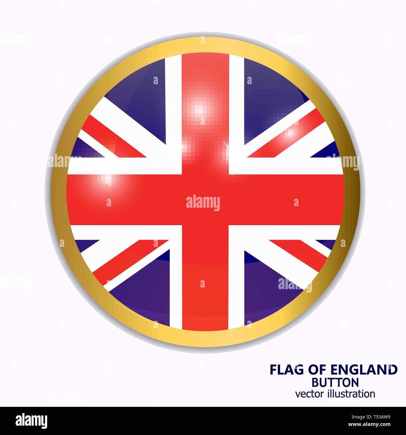 Bright button with flag of England. Bright illustration with flag ...