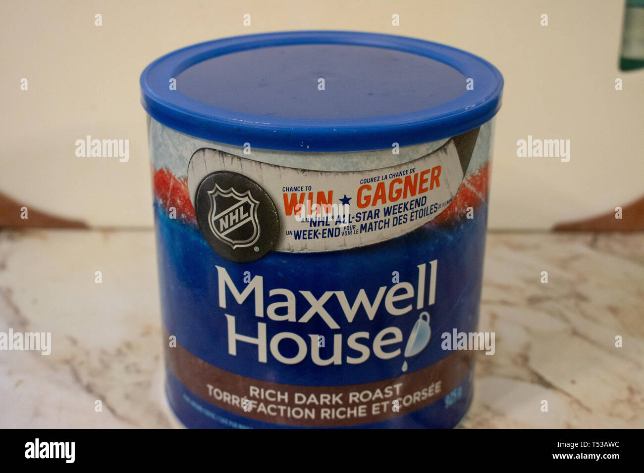 London Ontario Canada, April 20 2019 : Tin of Maxwell House Brand of ...