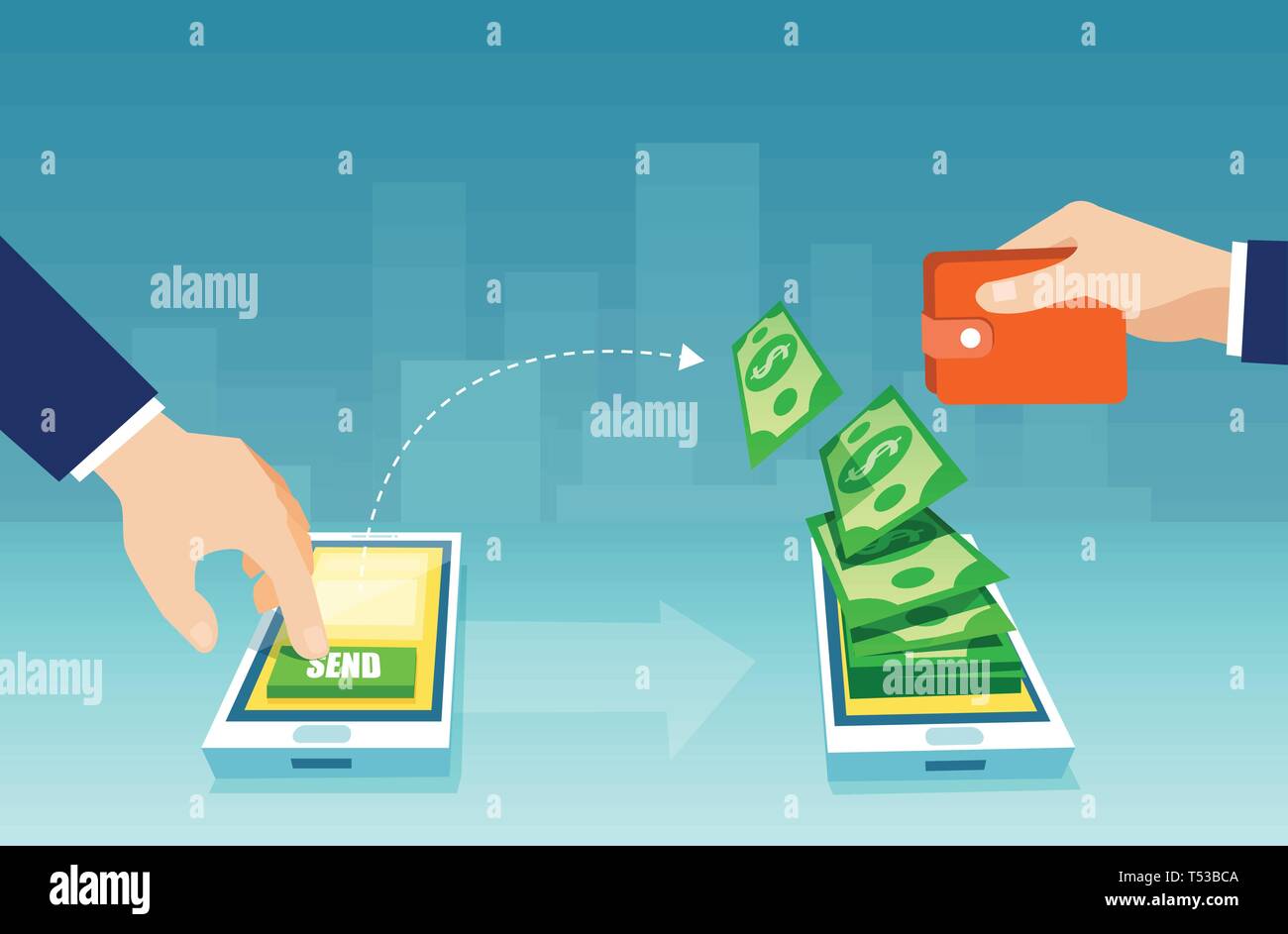 Money transfer apps Stock Vector Images - Alamy