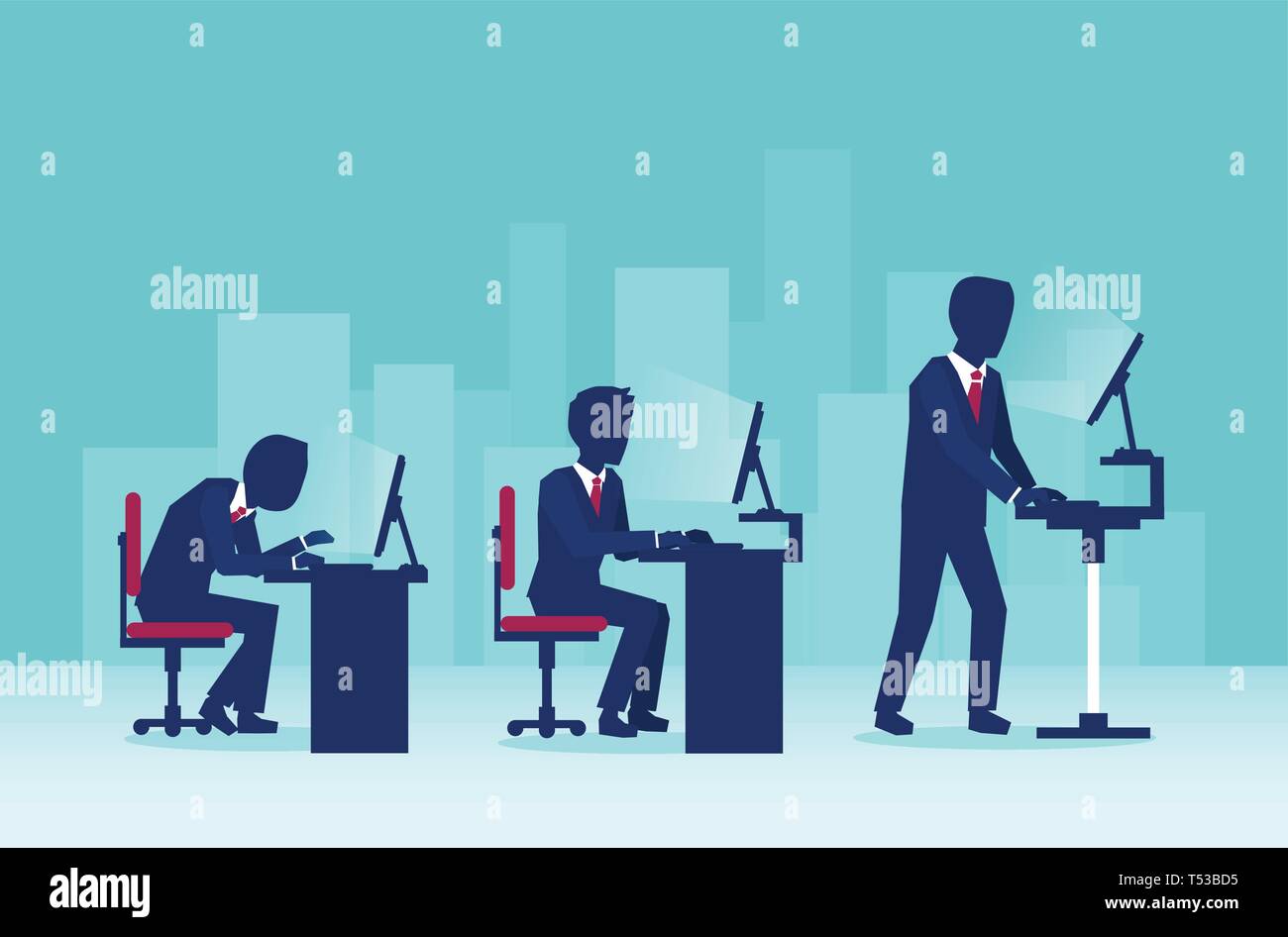 Businessman sitting in back Stock Vector Images - Alamy