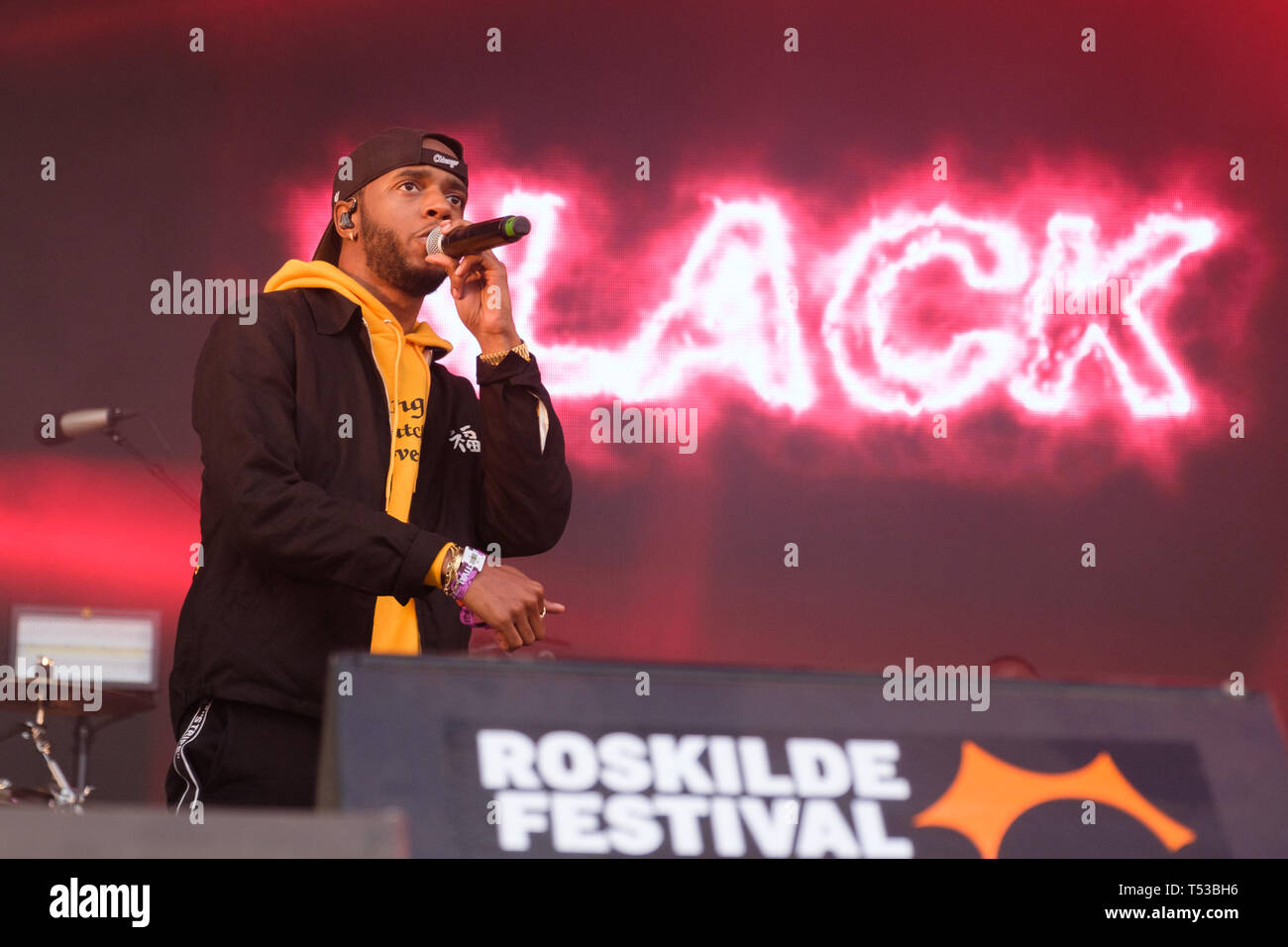 Denmark, Roskilde - July 5, 2018. The American rapper 6lack performs a ...