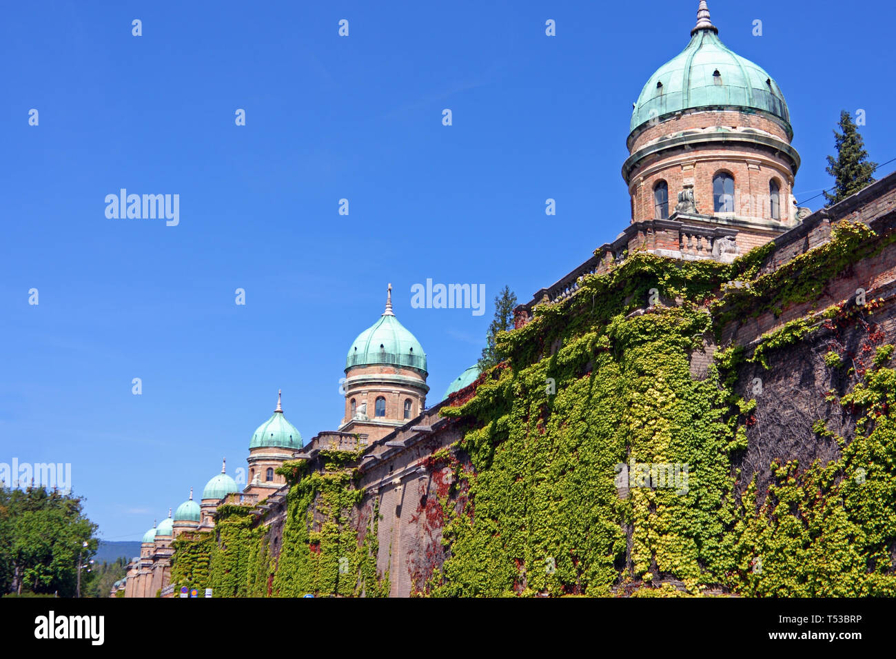 Monumental architecture of Mirogoj cemetery arcades in Zagreb, Croatia ...