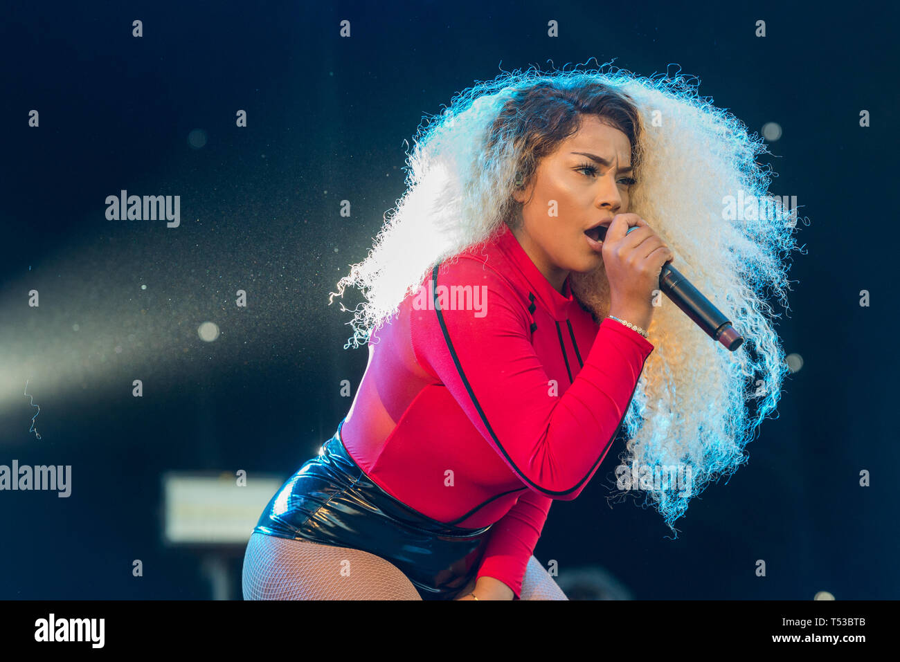 Denmark, Roskilde - July 6, 2018. The English rapper and singer ...