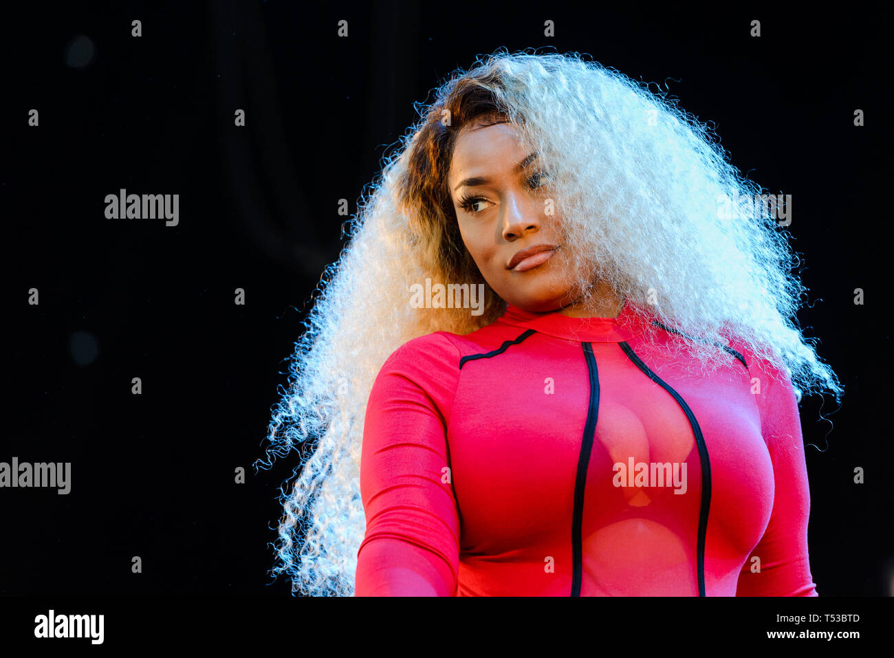 Denmark, Roskilde - July 6, 2018. The English rapper and singer ...