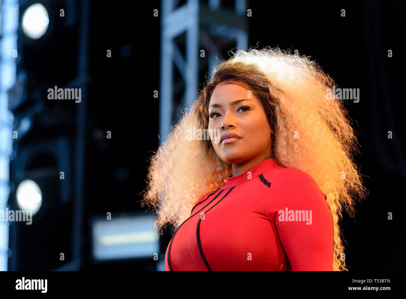 Denmark, Roskilde - July 6, 2018. The English rapper and singer ...