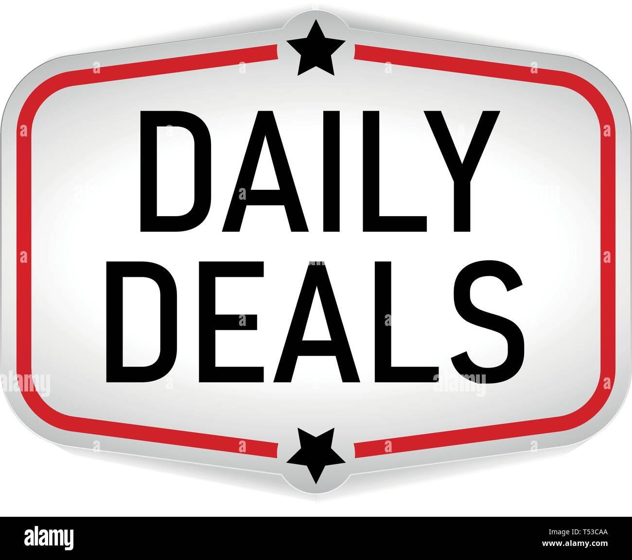 daily deal label or sticker on white background, vector illustration ...