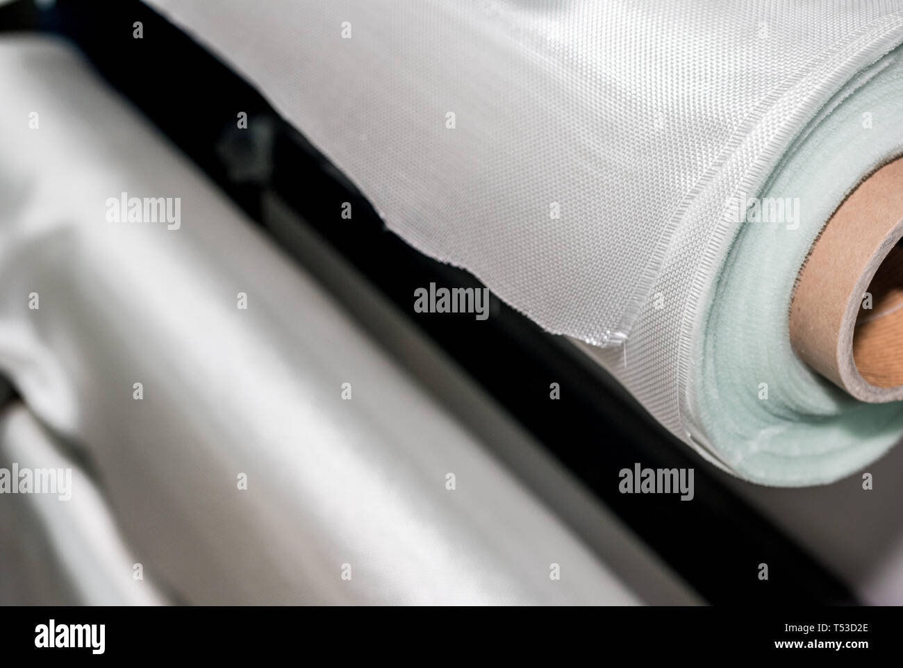 Fiberglass roll fmr composite industrial materials Stock Photo - Alamy