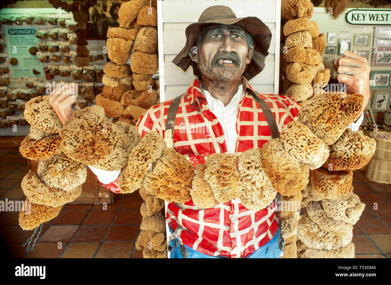 Mallory square sponge market sponger mannequin souvenir shops hi-res ...