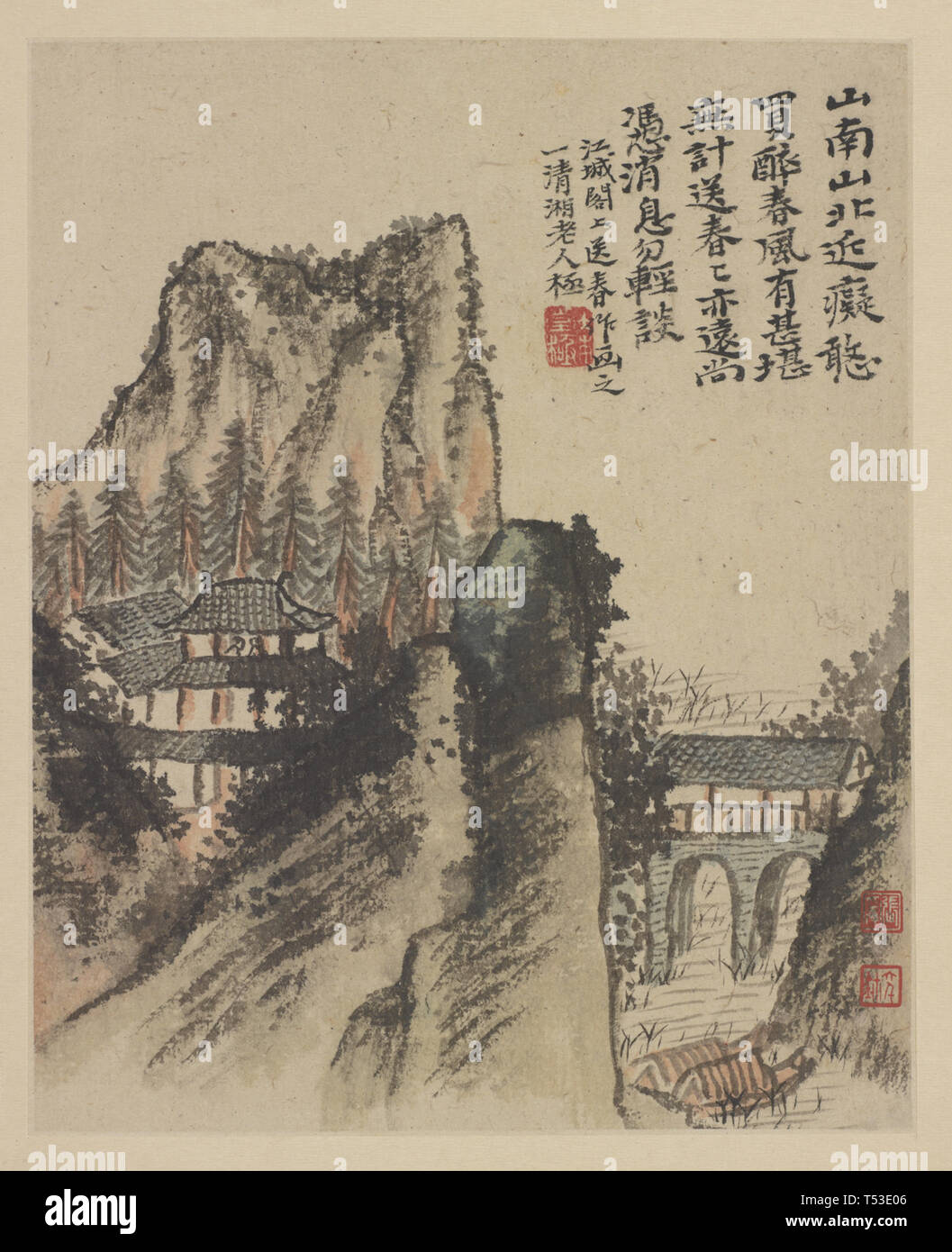 The Qing Dynasty Shi Tao "Yi Jinling Book" paper color, album, a total ...