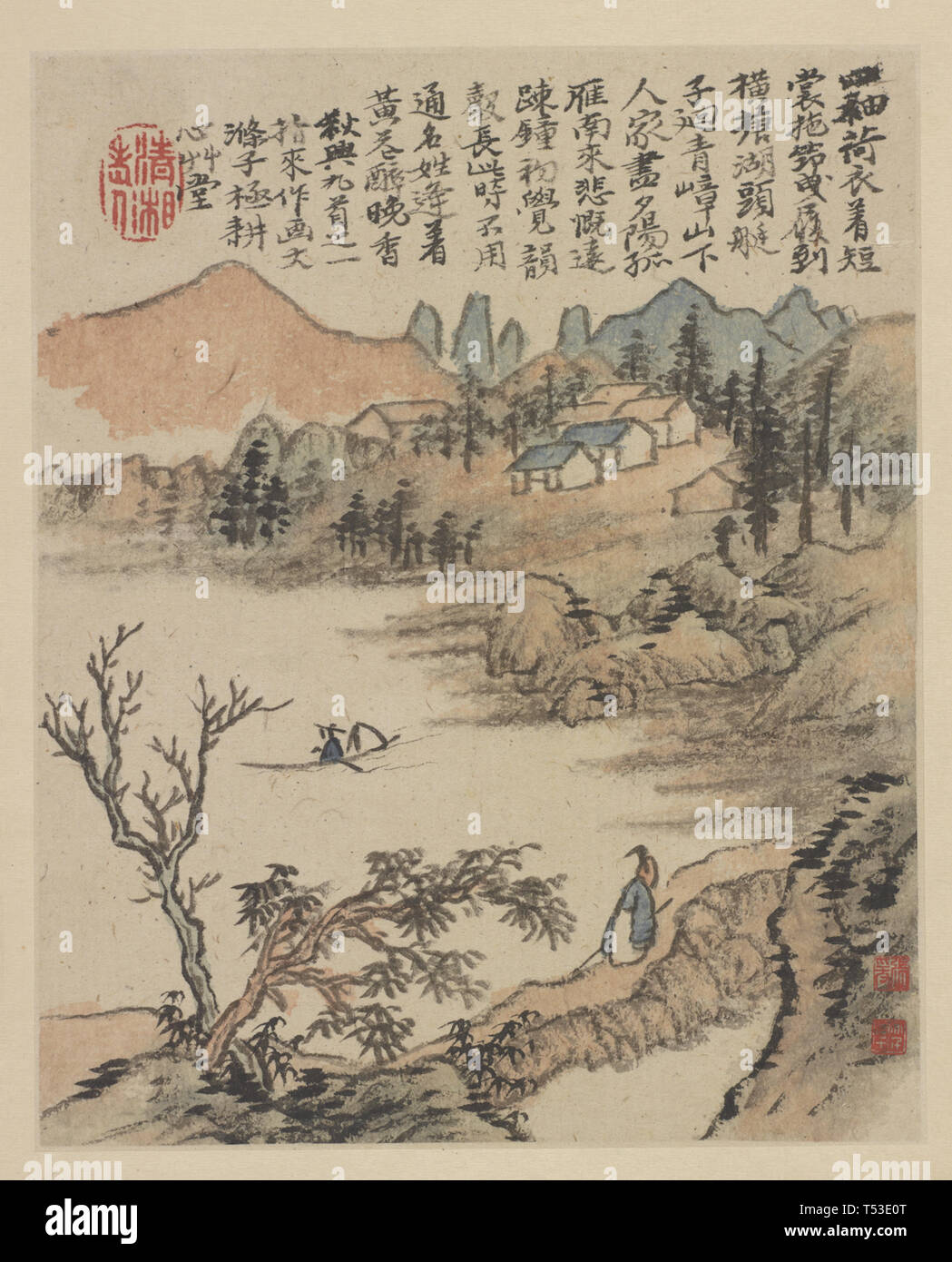 The Qing Dynasty Shi Tao "Yi Jinling Book" paper color, album, a total ...