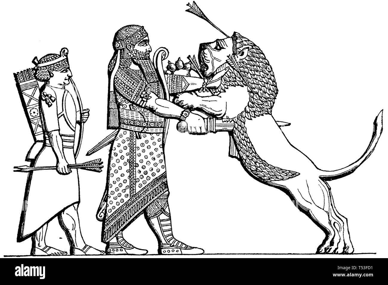 Assyrian art lion Black and White Stock Photos & Images - Alamy