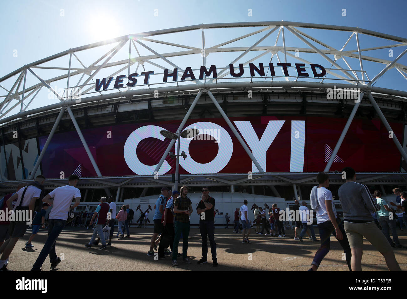 Fans outside the ground before the Premier League match at London ...