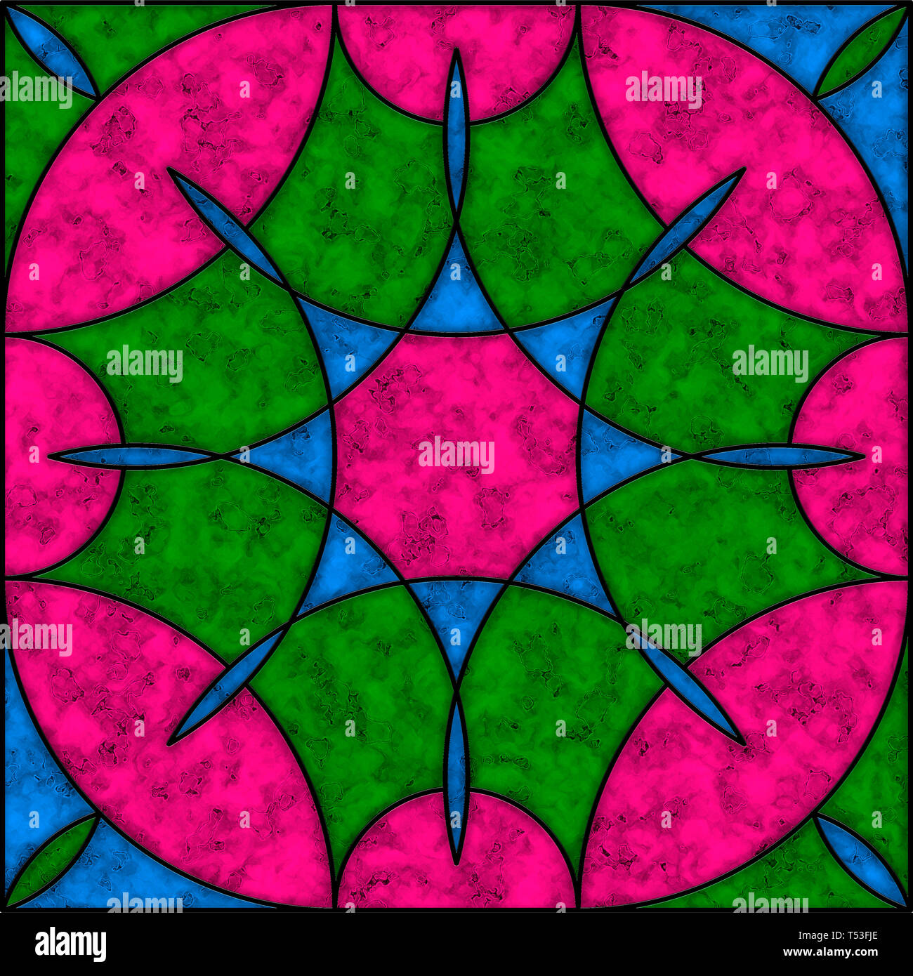 Pink, green and blue marble tile with round geometric pattern Stock ...