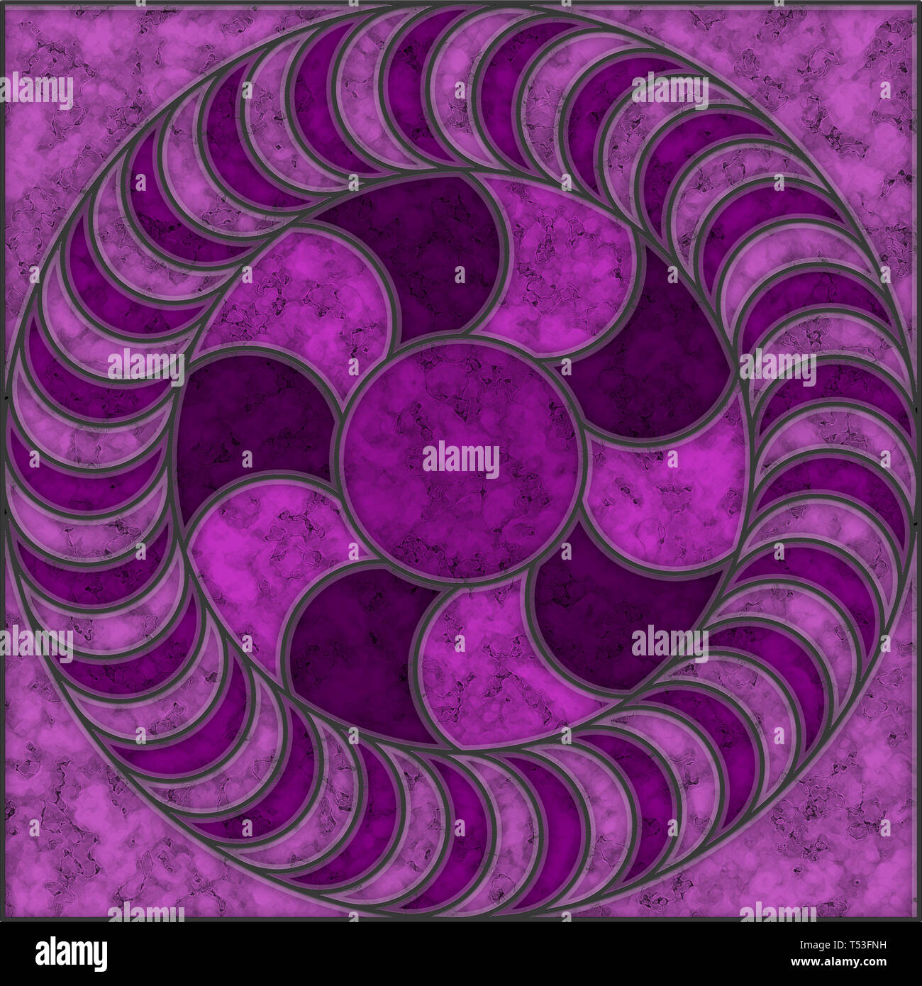 Violet, dark and light, marble tile with round geometric pattern Stock ...