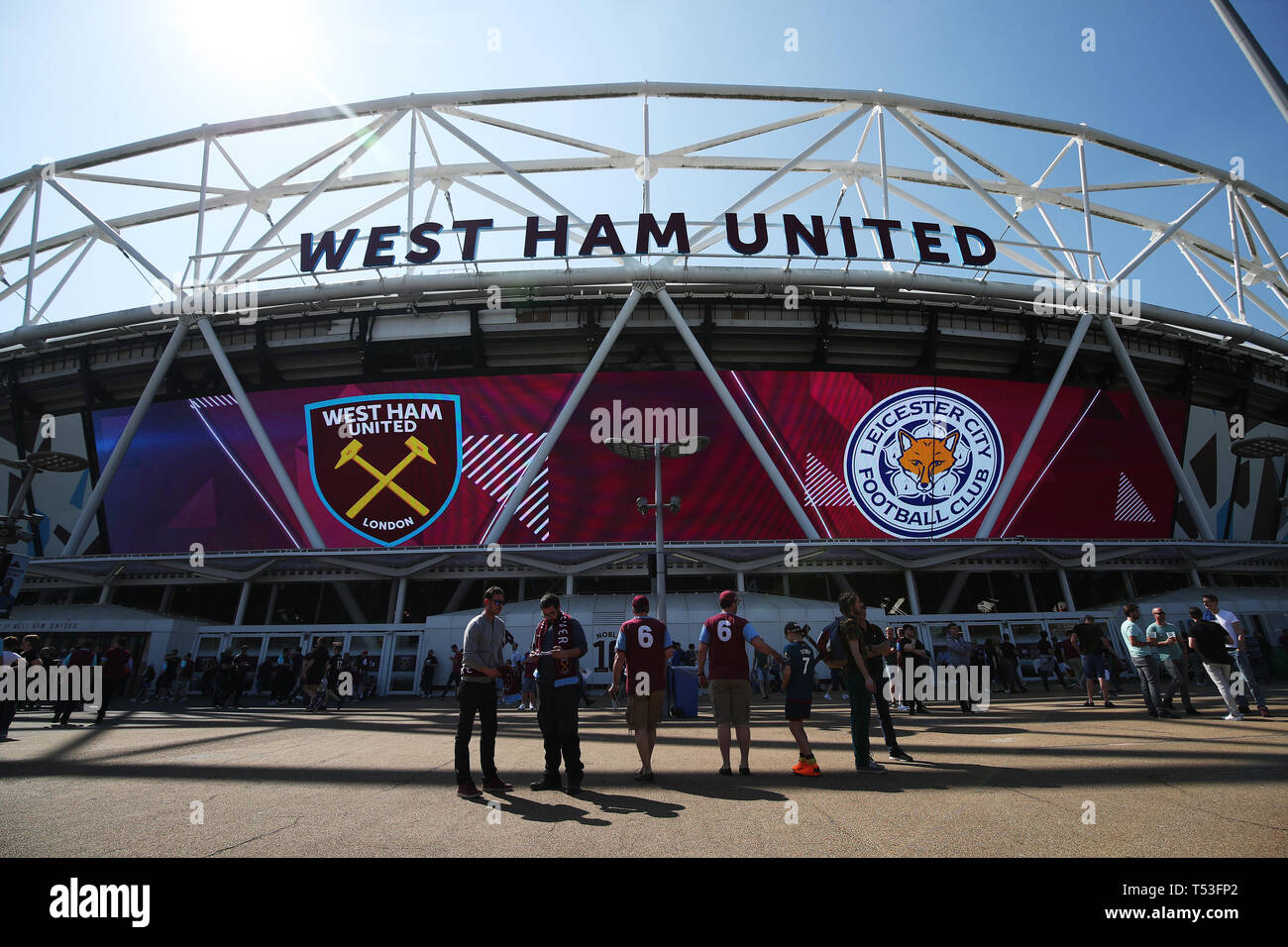 Fans outside the ground before the Premier League match at London ...