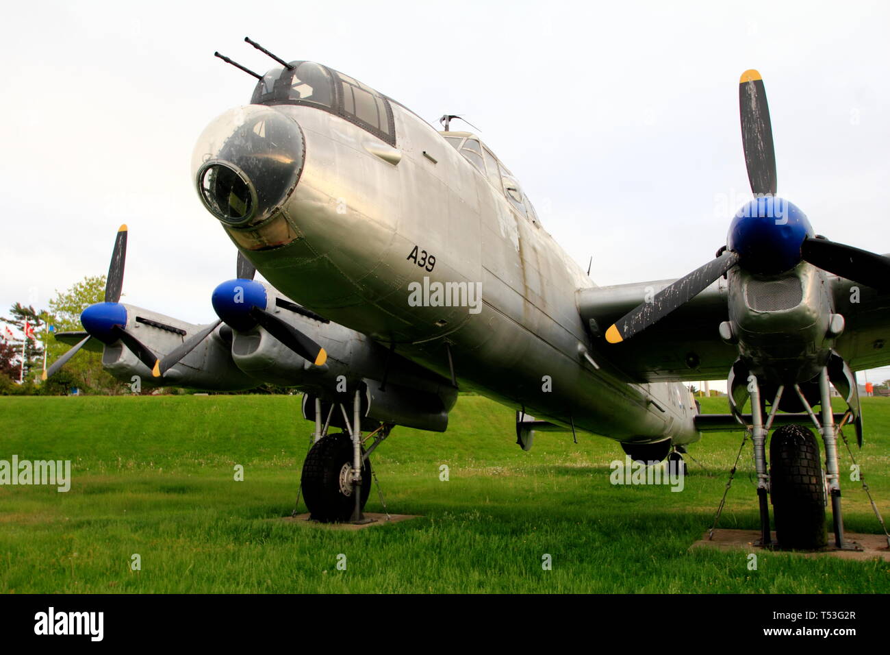 An Avro Lancaster bomber, a British four-engined Second World War heavy ...