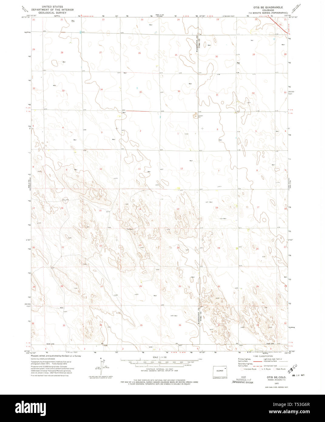 USGS TOPO Map Colorado CO Otis SE 234007 1972 24000 Restoration Stock ...