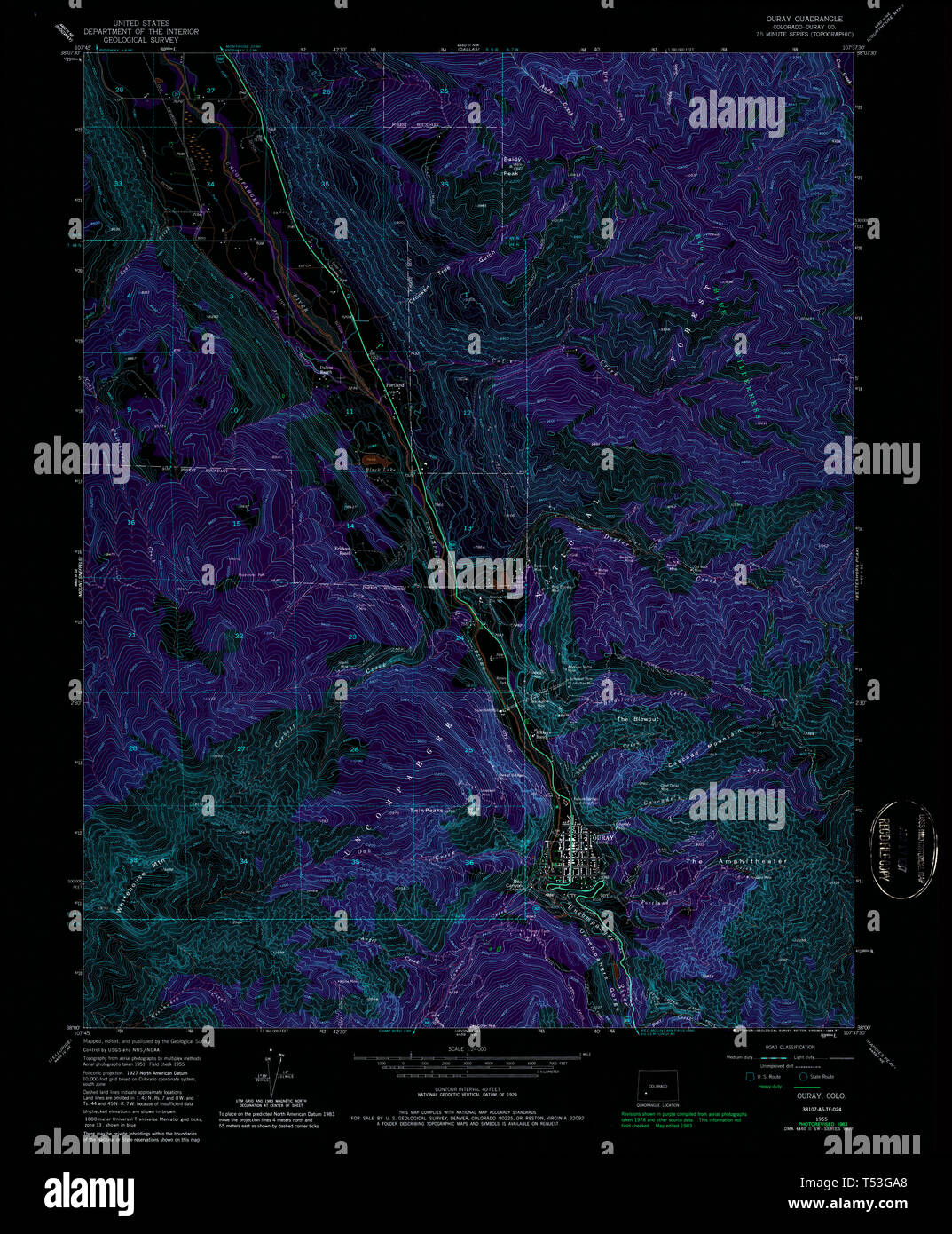 Ouray colorado map hi-res stock photography and images - Alamy