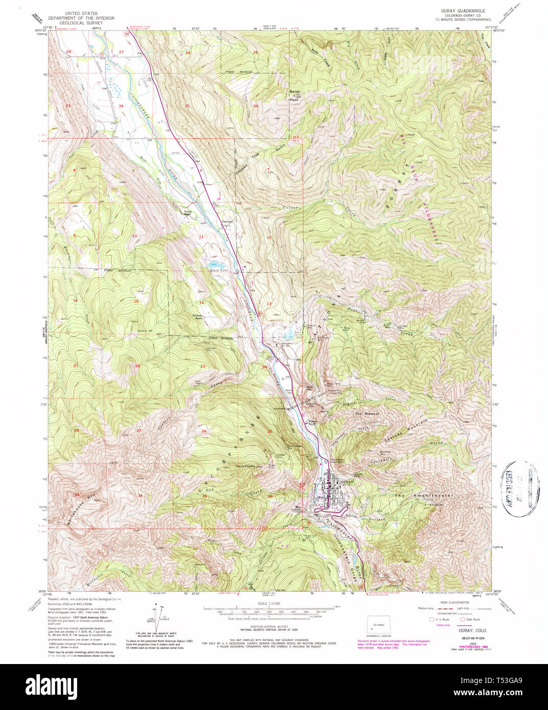 Ouray map Cut Out Stock Images & Pictures - Alamy