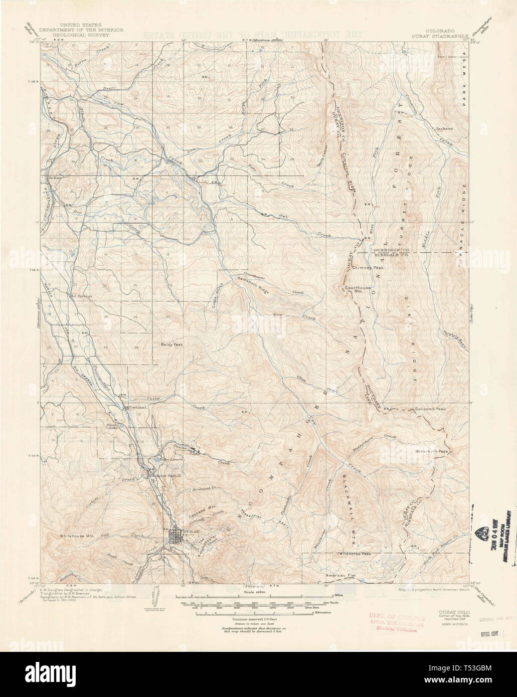 Map of ouray hi-res stock photography and images - Alamy