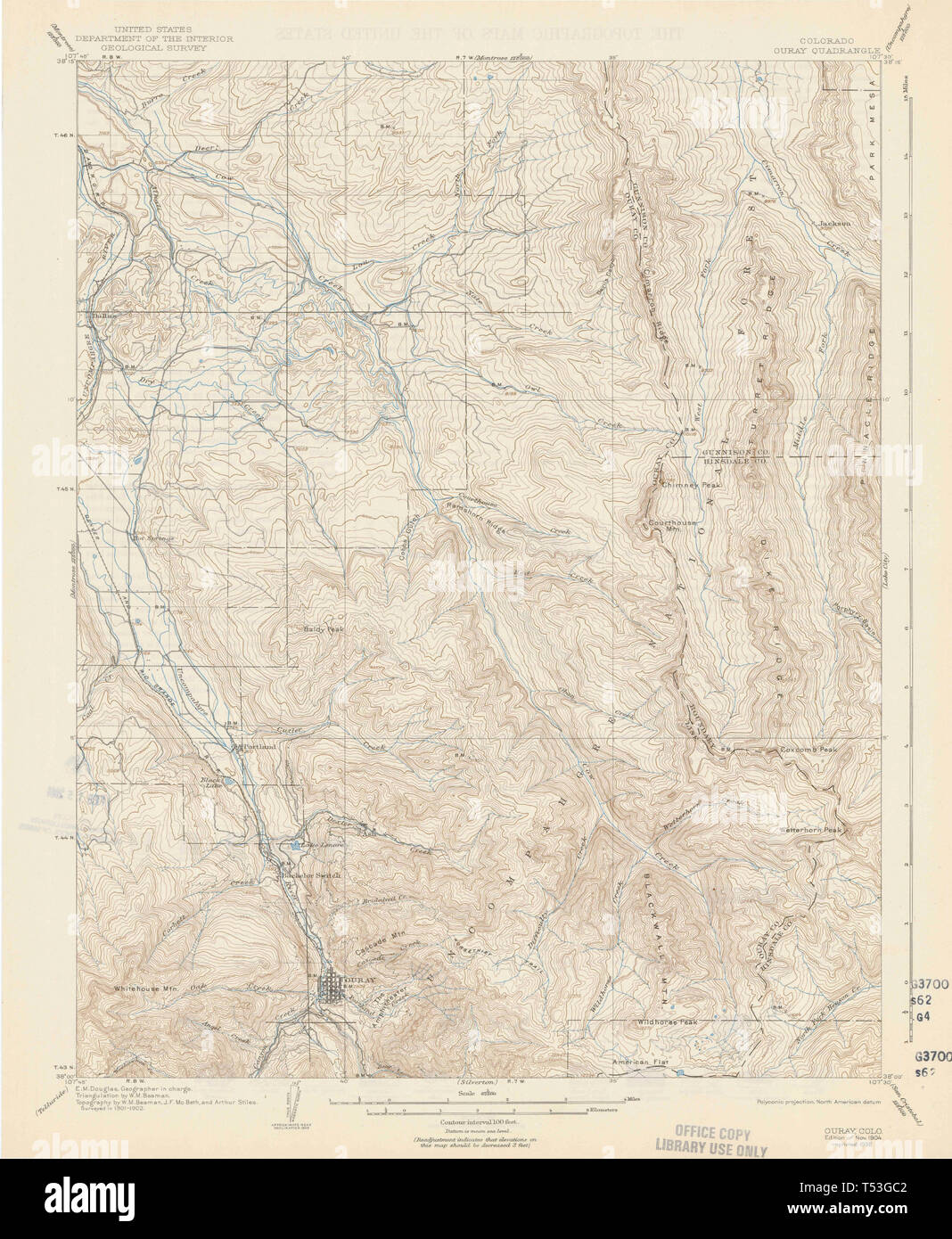 Ouray map hi-res stock photography and images - Alamy
