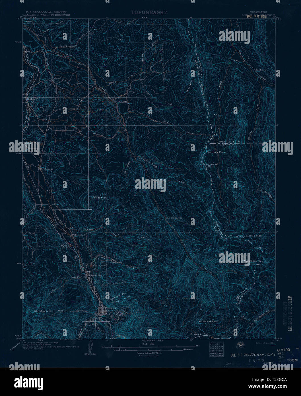 Ouray colorado map hi-res stock photography and images - Alamy