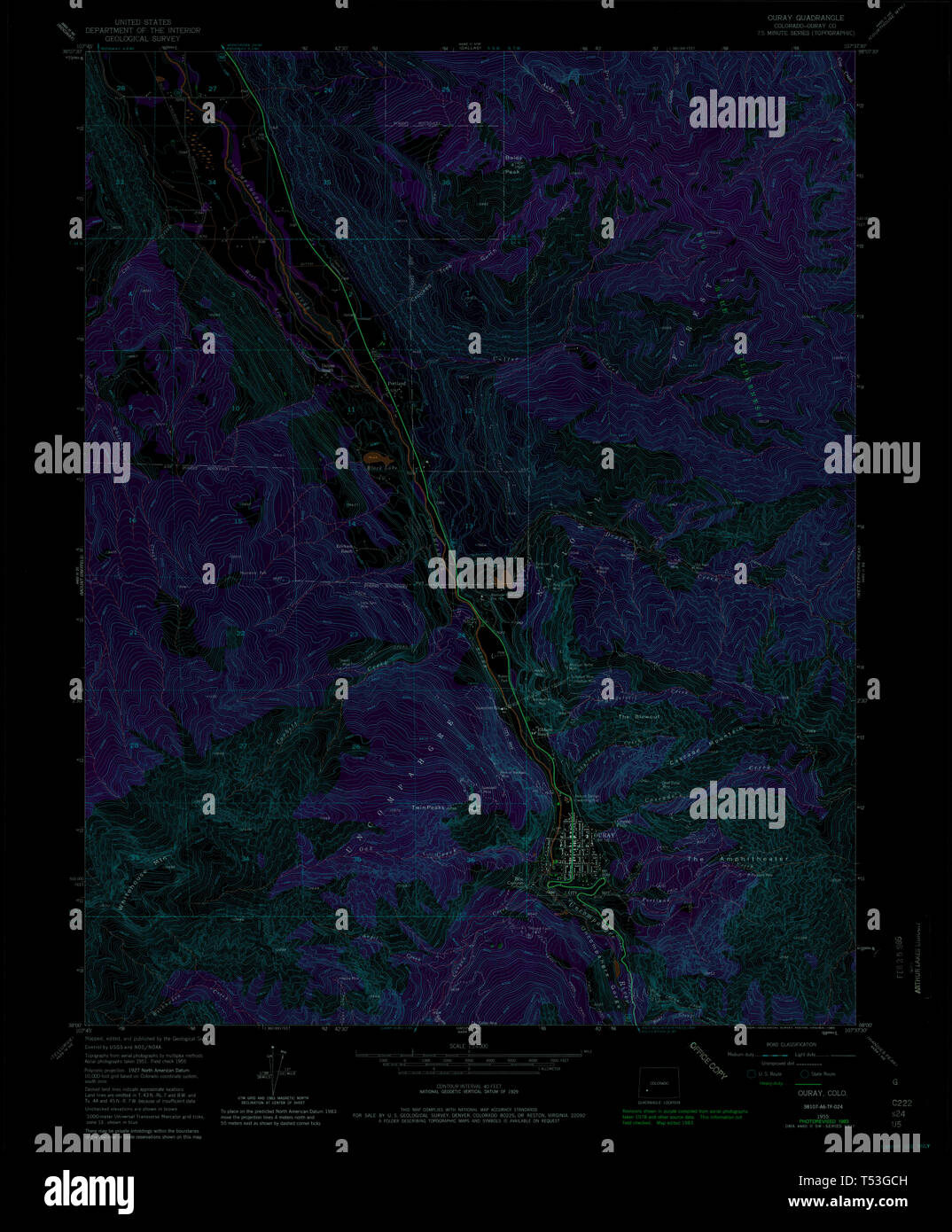 Ouray colorado map hi-res stock photography and images - Alamy