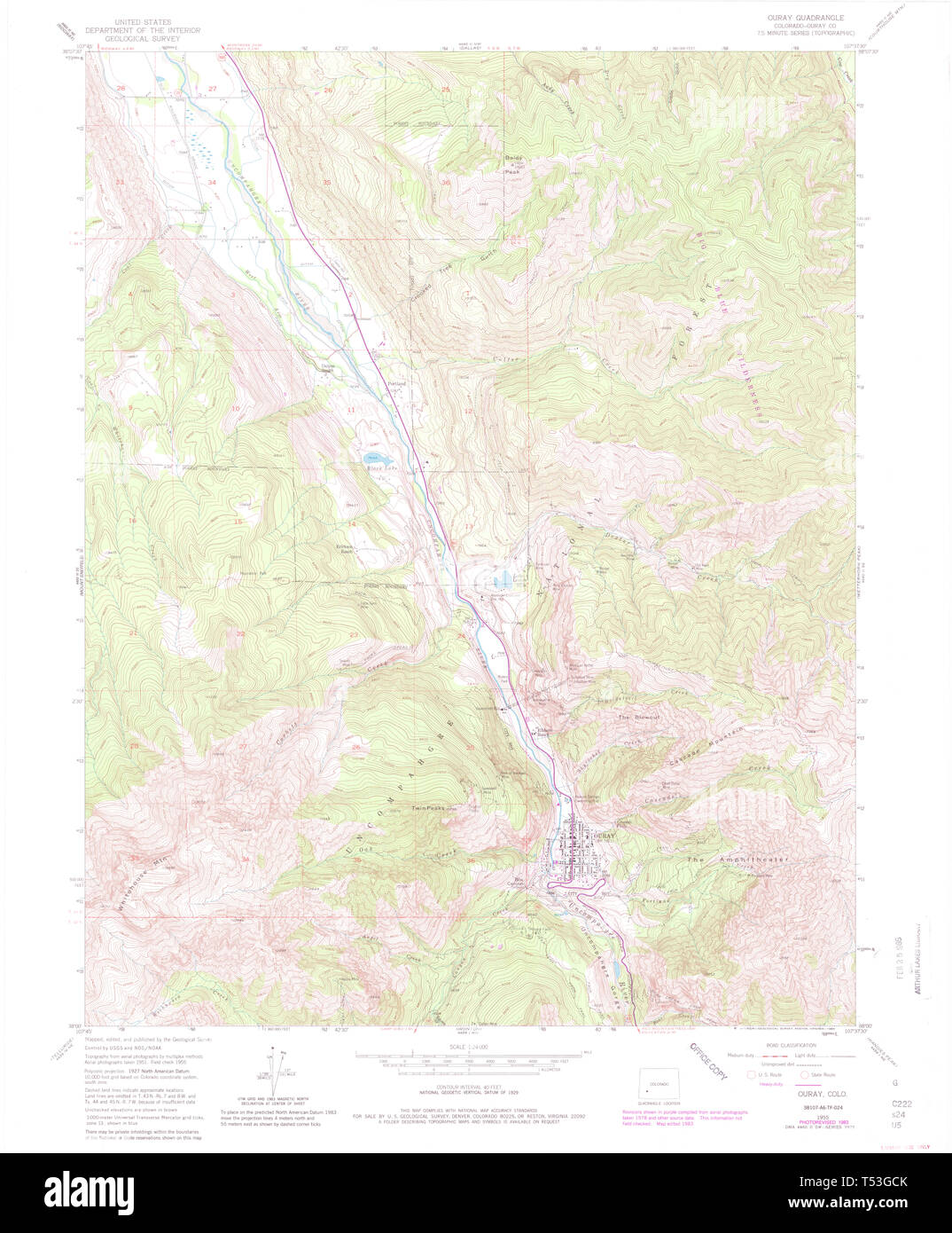 Ouray colorado map hi-res stock photography and images - Alamy