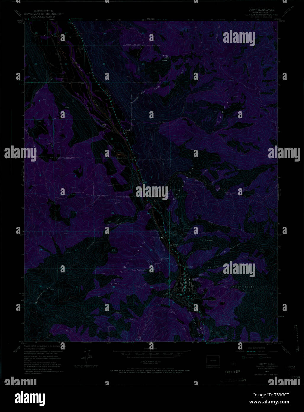 Ouray colorado map hi-res stock photography and images - Alamy