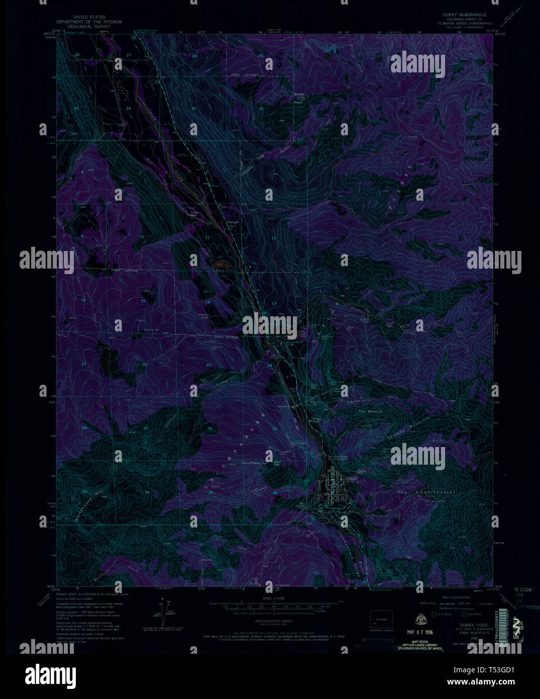 Ouray colorado map hi-res stock photography and images - Alamy