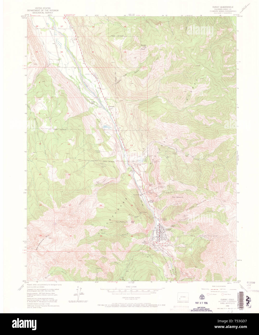 Ouray colorado map hi-res stock photography and images - Alamy