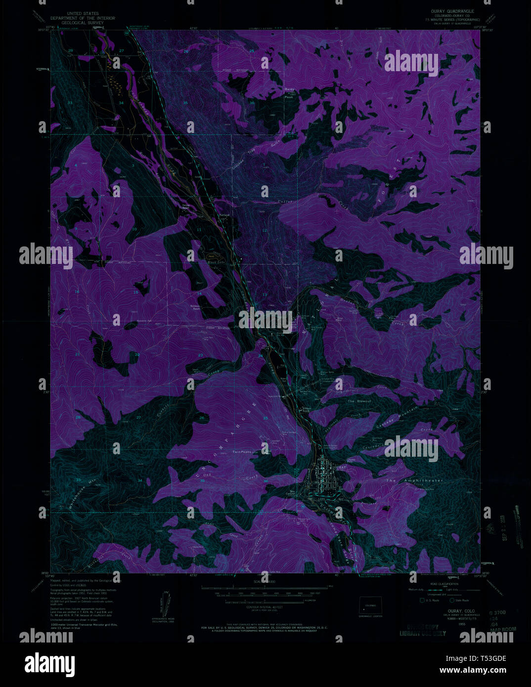 Ouray map hi-res stock photography and images - Alamy