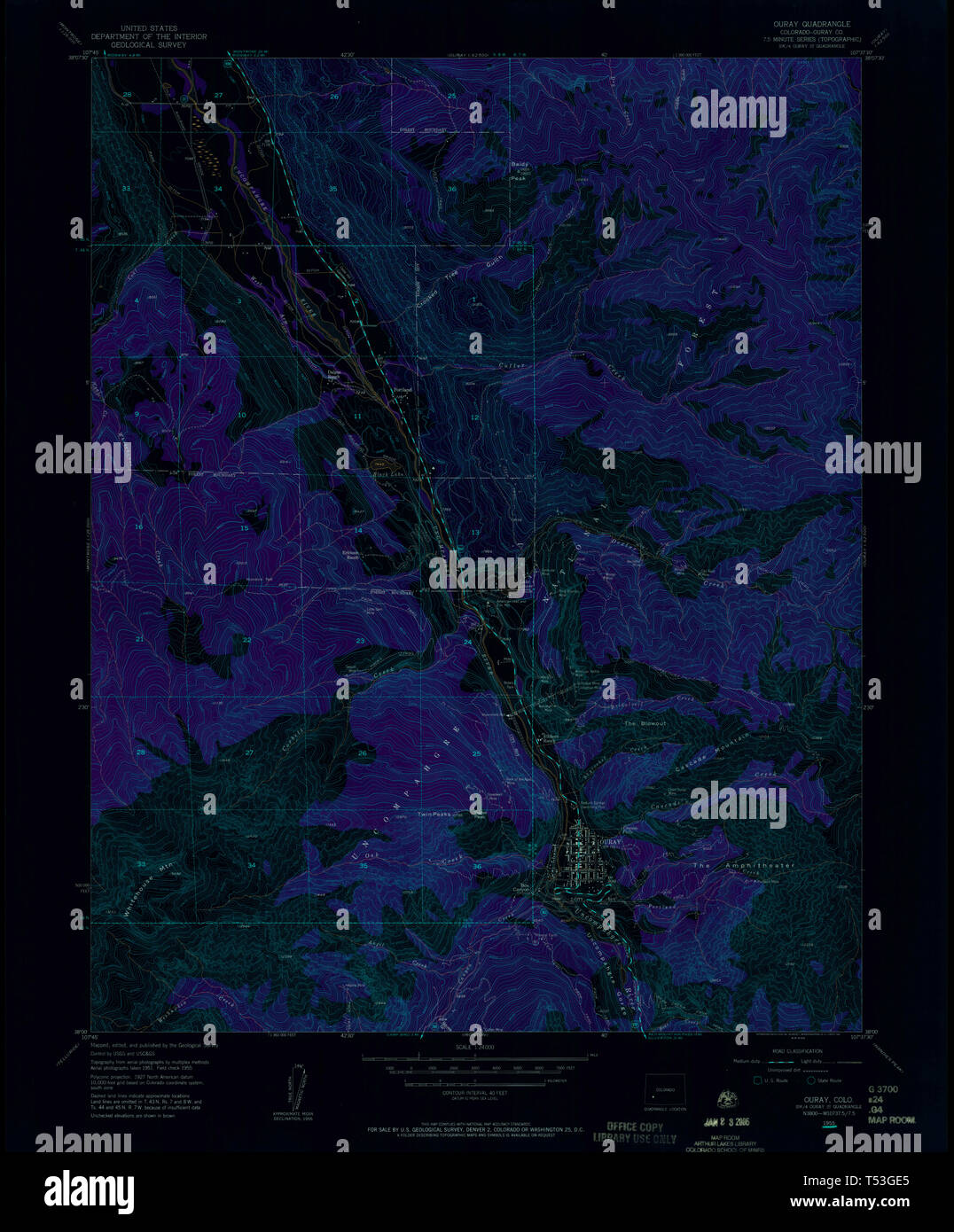 Ouray colorado map hi-res stock photography and images - Alamy