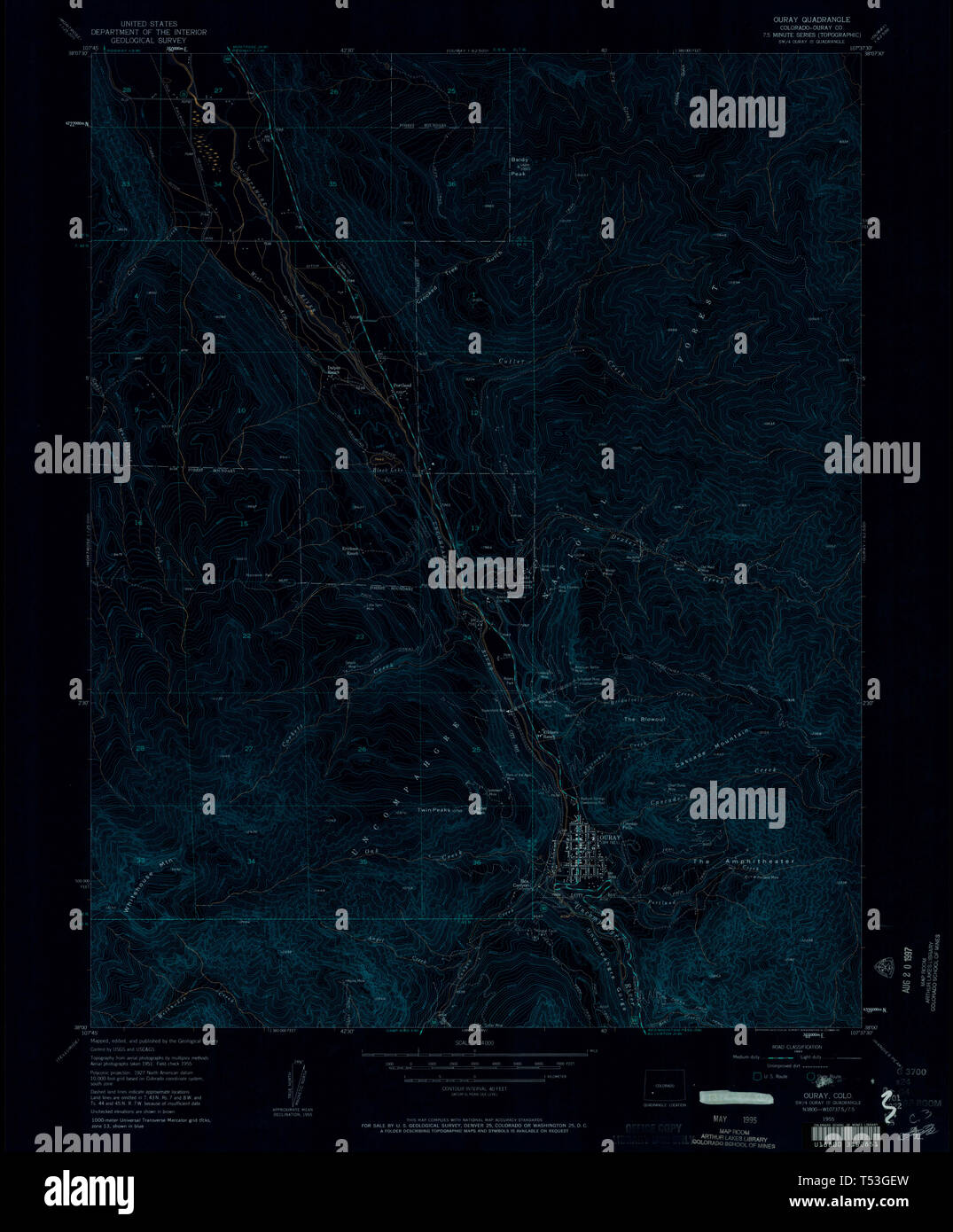 Ouray colorado map hi-res stock photography and images - Alamy