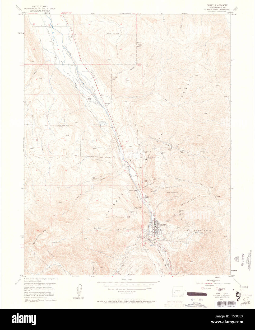 Ouray colorado map hi-res stock photography and images - Alamy