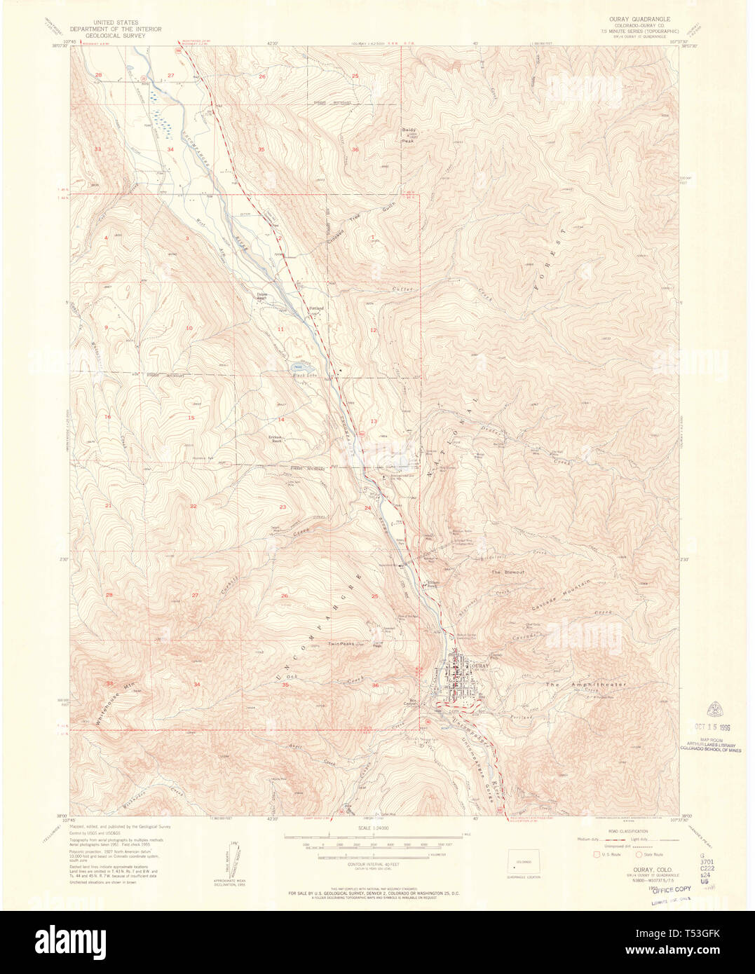Ouray colorado map hi-res stock photography and images - Alamy