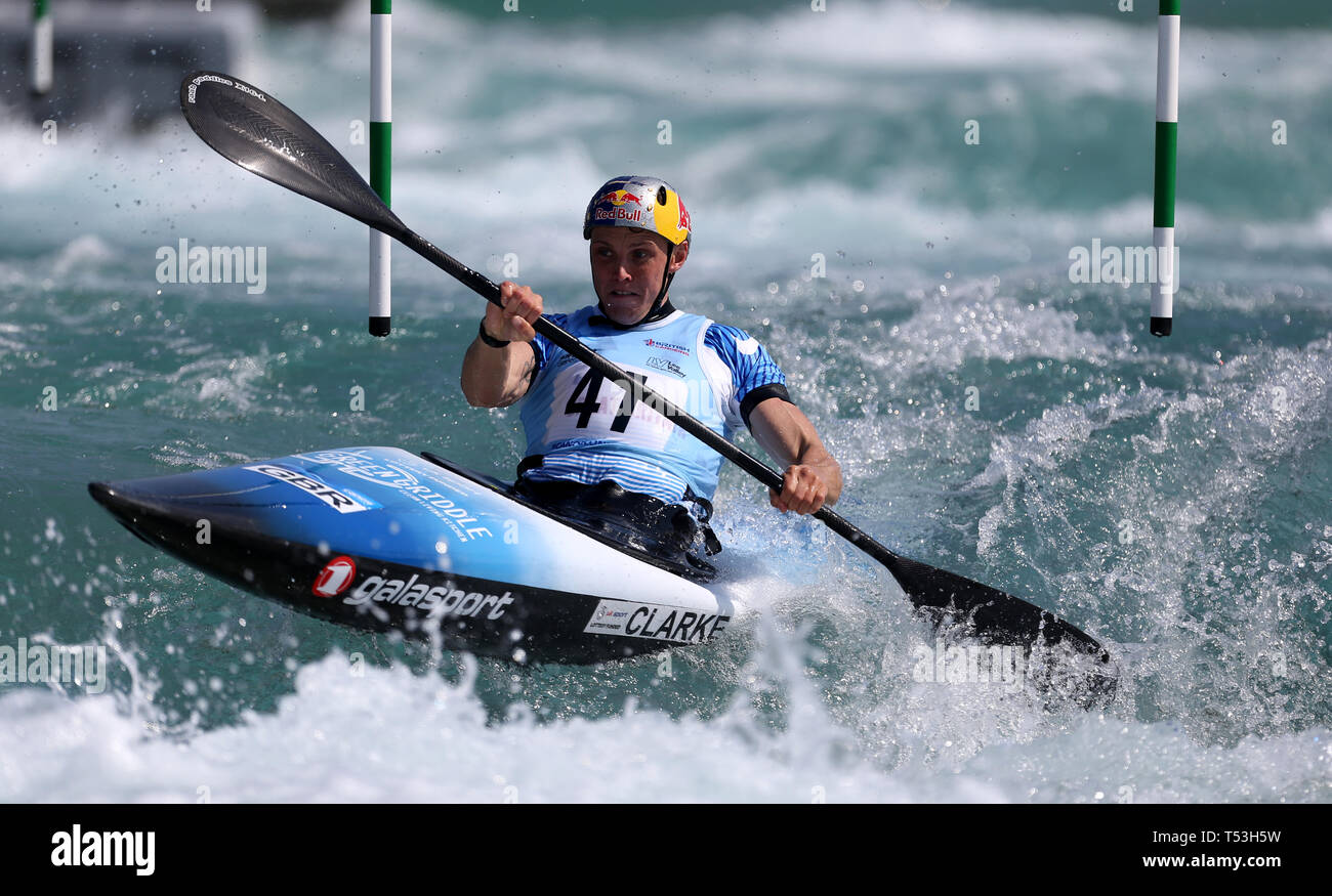 Joe Clarke in action during the Men Kayak (K1) competition during the ...
