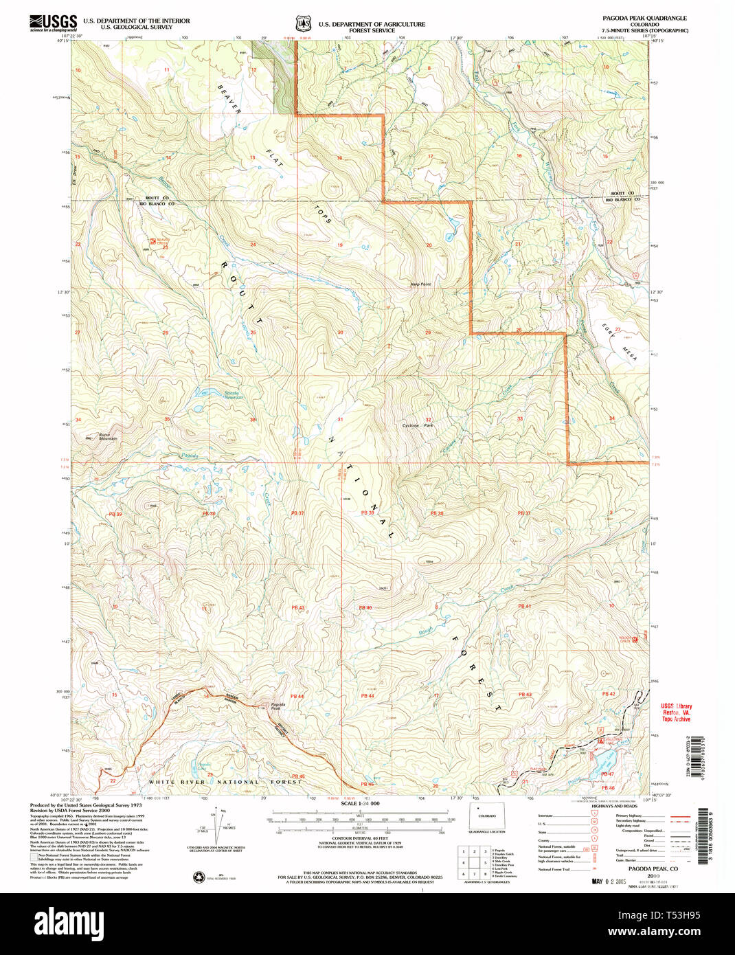 USGS TOPO Map Colorado CO Pagoda Peak 234031 2000 24000 Restoration ...