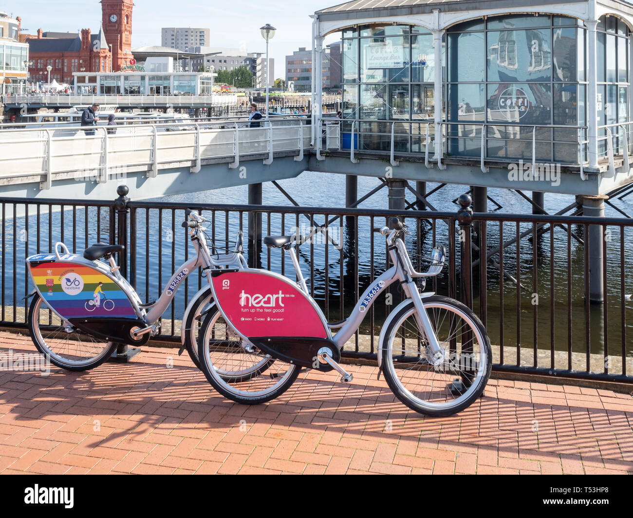 Nextbike sharing cycles in Cardiff City, Wales, UK Stock Photo - Alamy