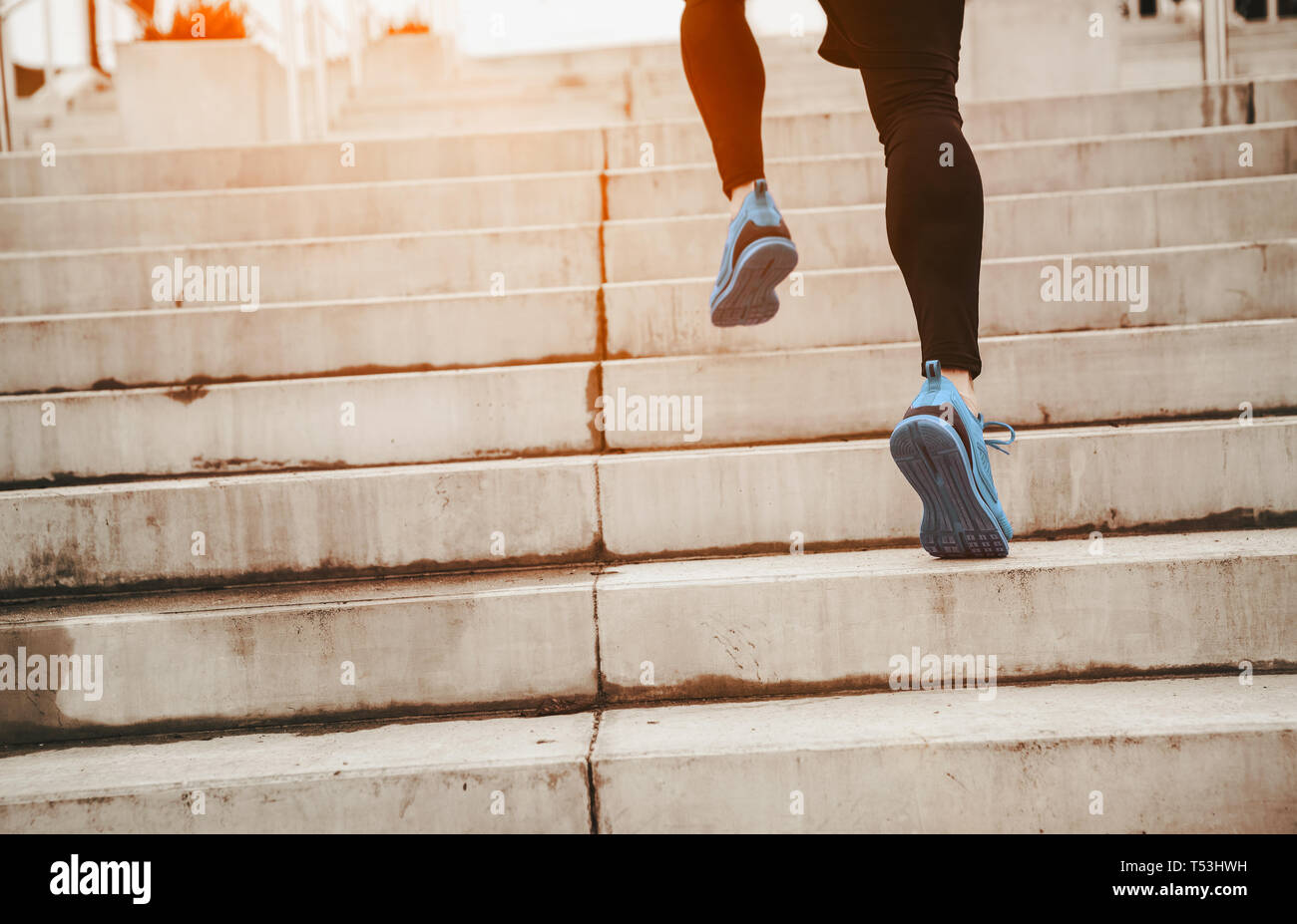 Running up concrete steps hi-res stock photography and images - Alamy