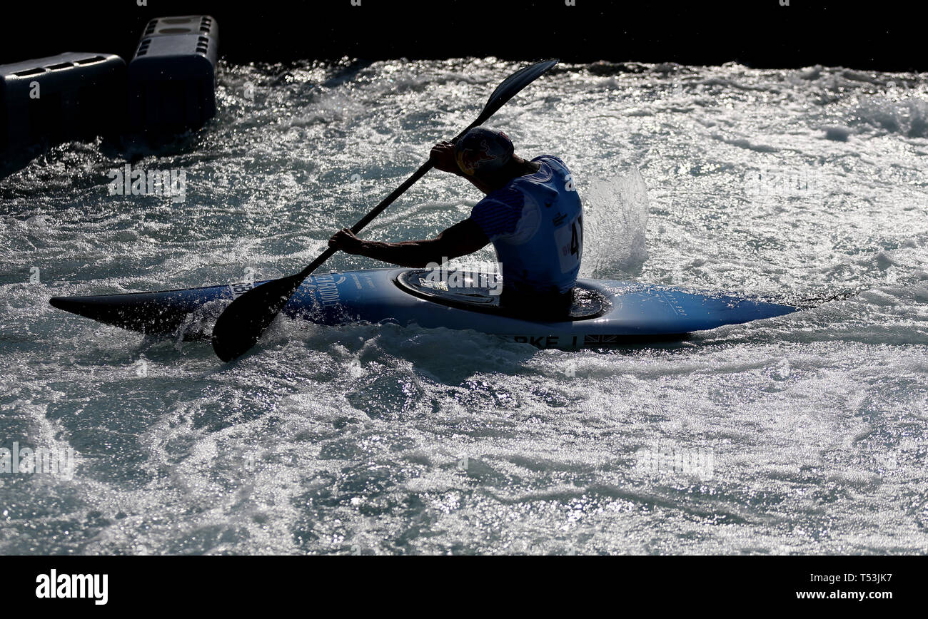 Joe Clarke in action during the Men Kayak (K1) competition during the ...