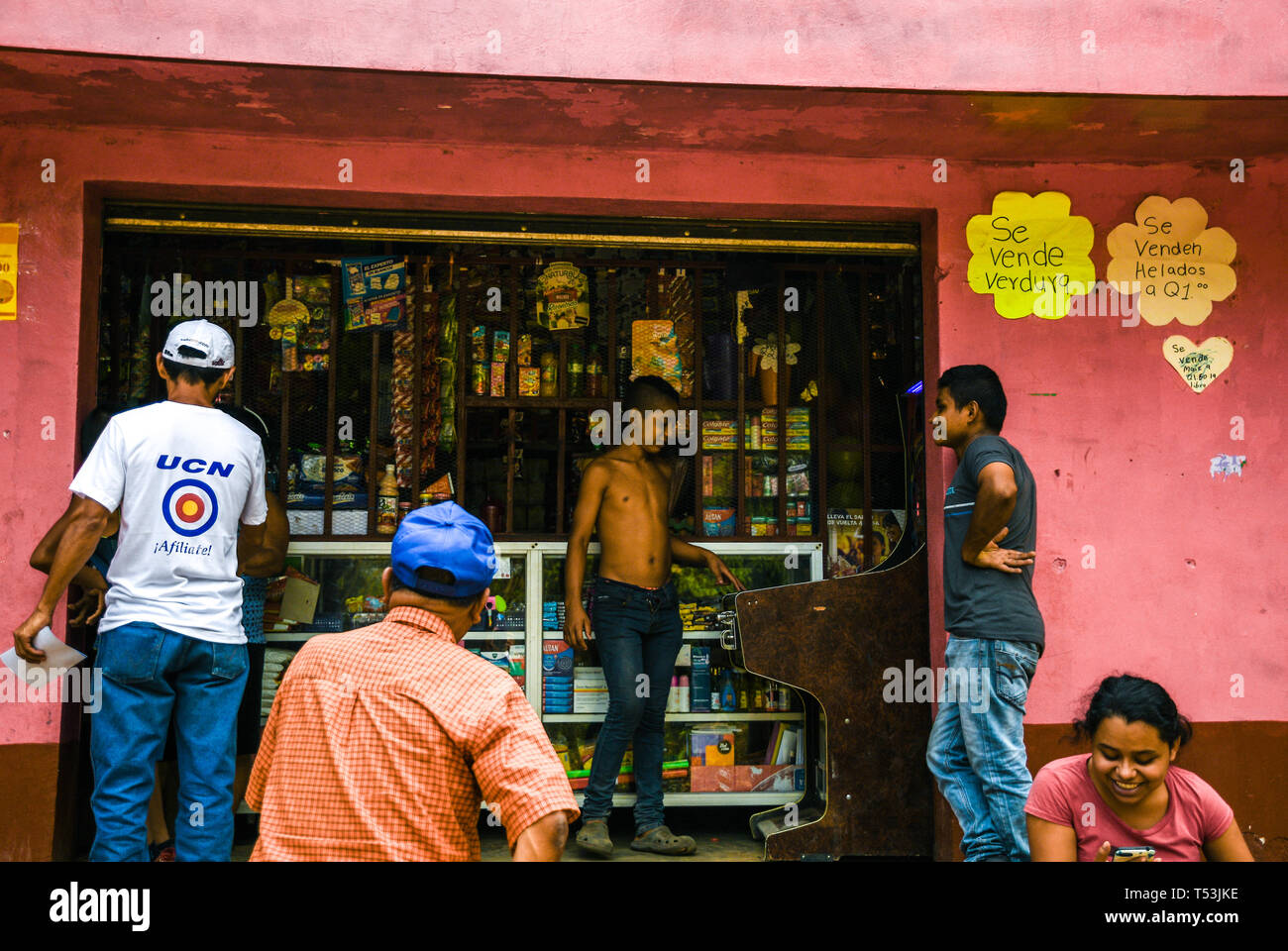 latin store front in Guatemalan village Stock Photo - Alamy