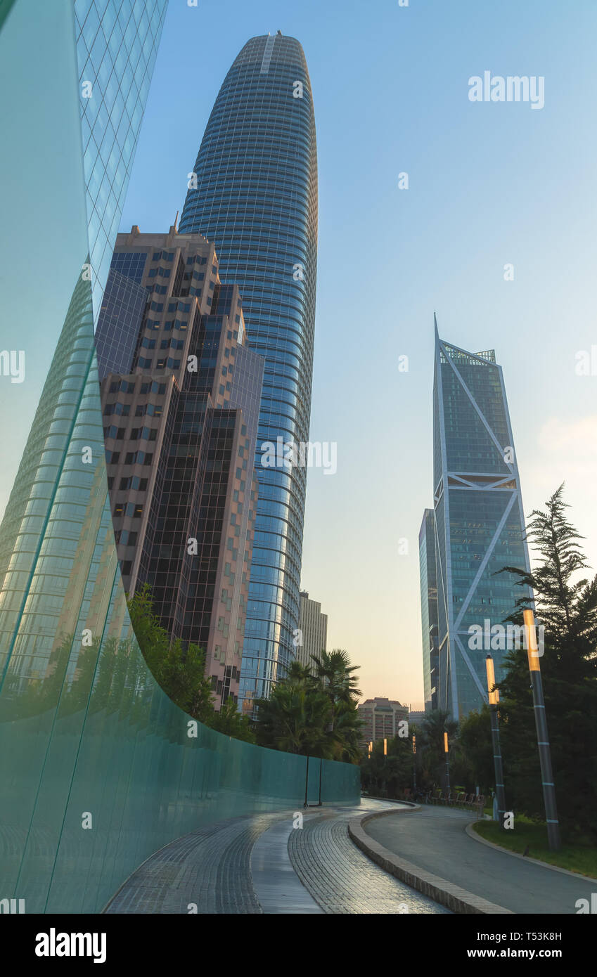 Salesforce Tower and San Francisco downtown high rises, seen from ...