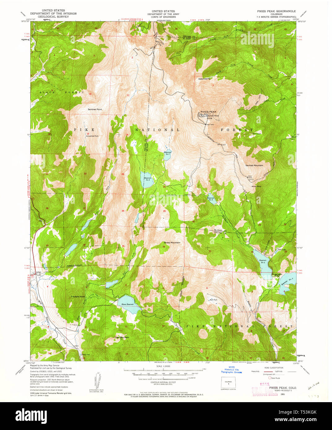 Pikes peak map colorado hi-res stock photography and images - Alamy