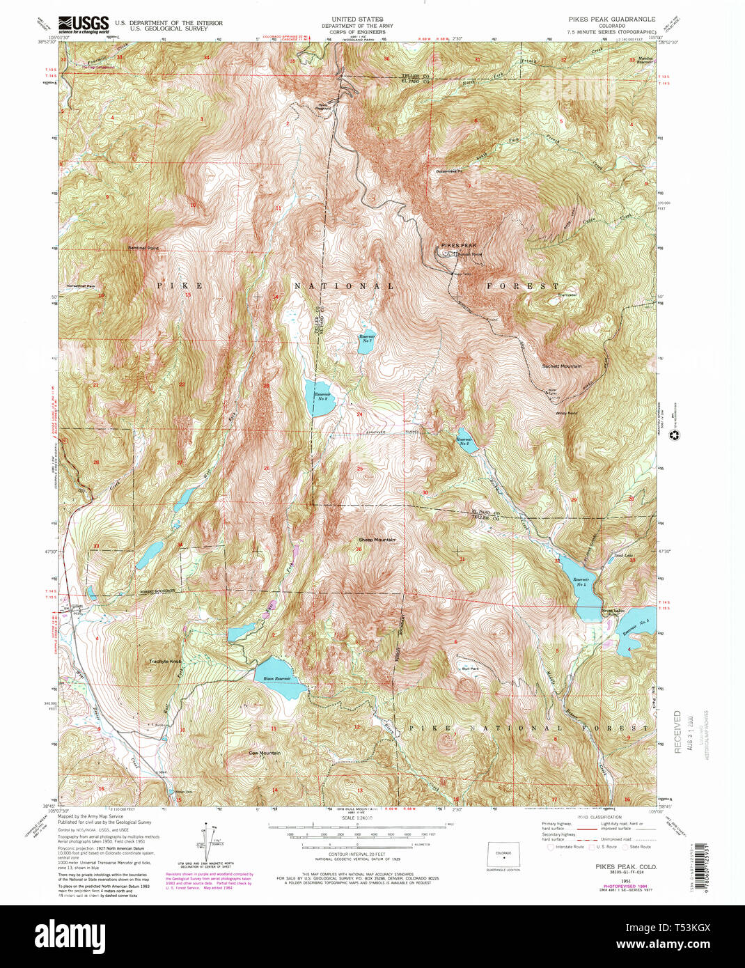 Pikes peak map colorado hi-res stock photography and images - Alamy