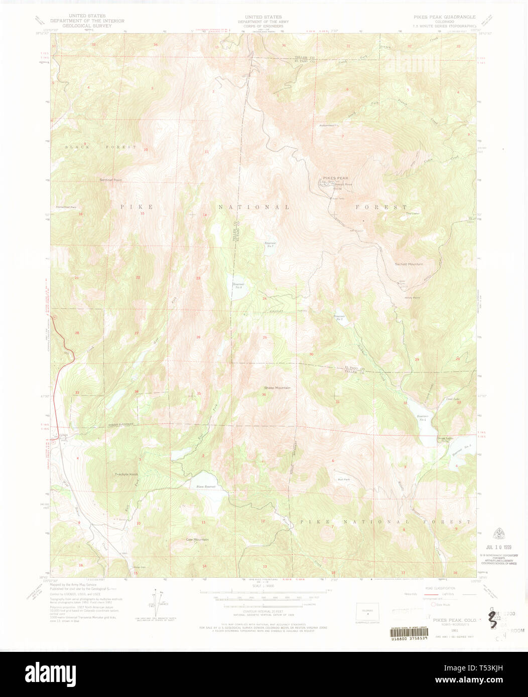 Pikes peak map colorado hi-res stock photography and images - Alamy