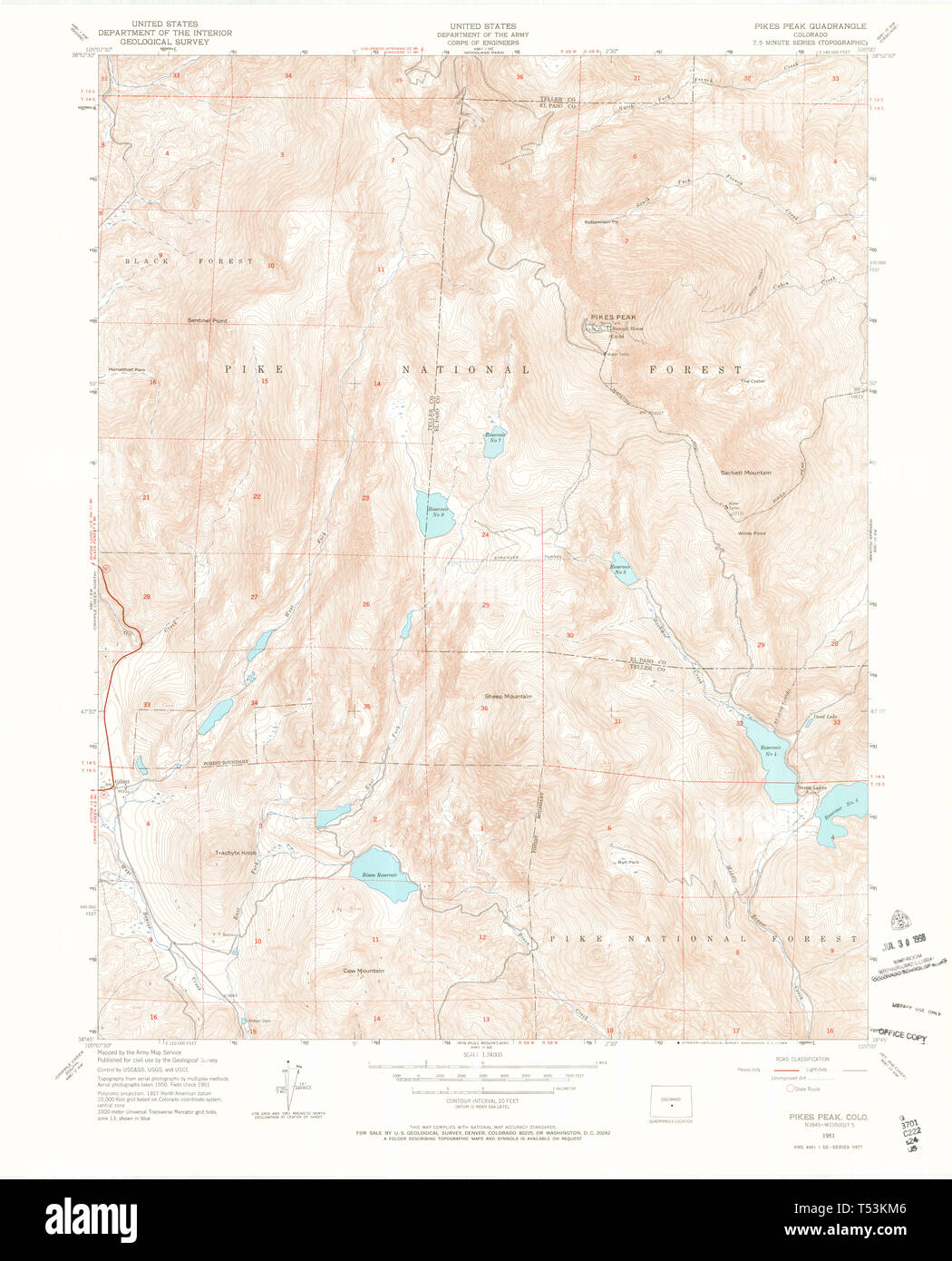 Pikes peak map colorado hi-res stock photography and images - Alamy