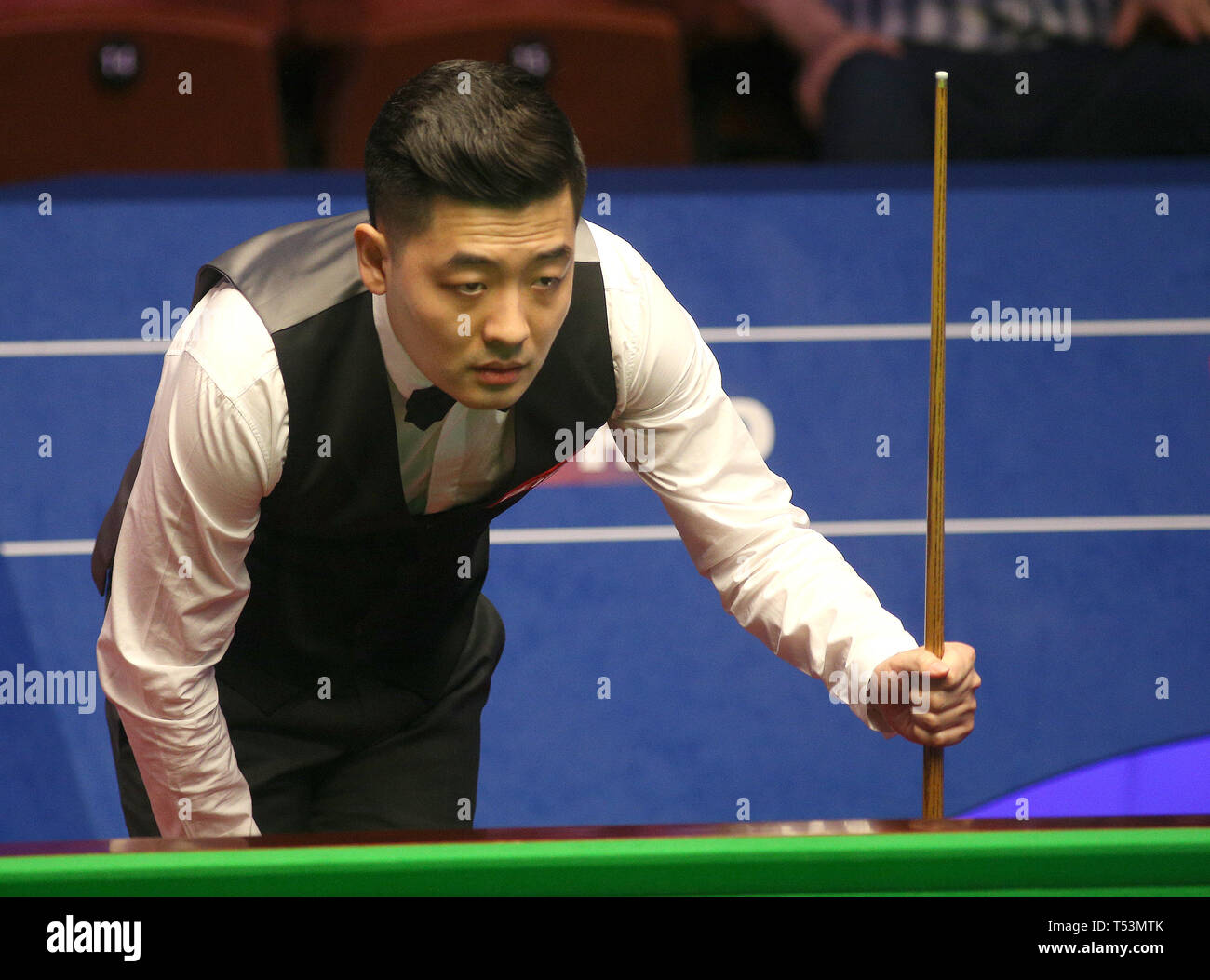 Tian Pengfei during day one of the 2019 Betfred World Championship at ...