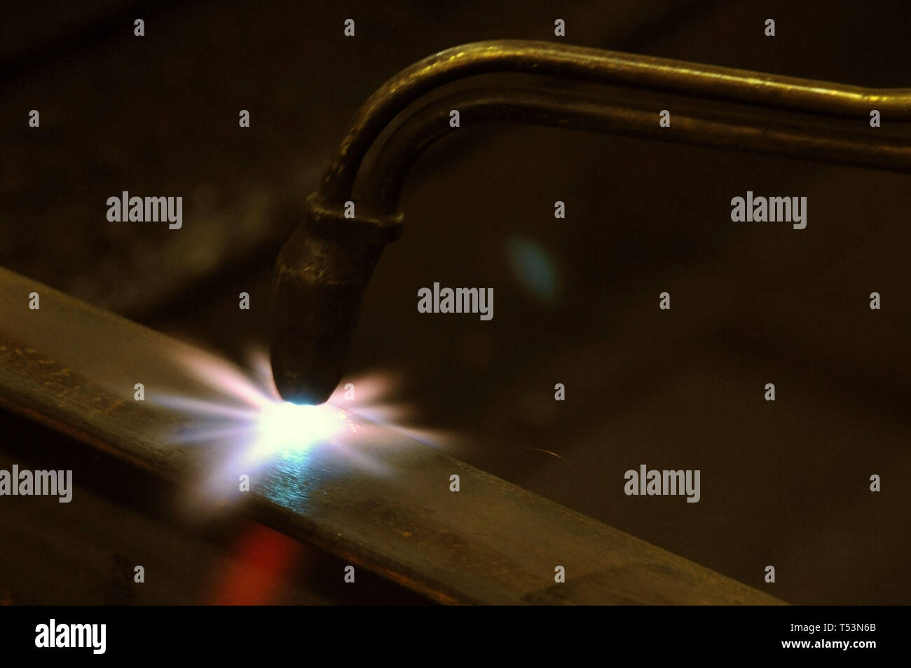 Propane Gas Flame. Gas cutter heats the product. industry Stock Photo ...